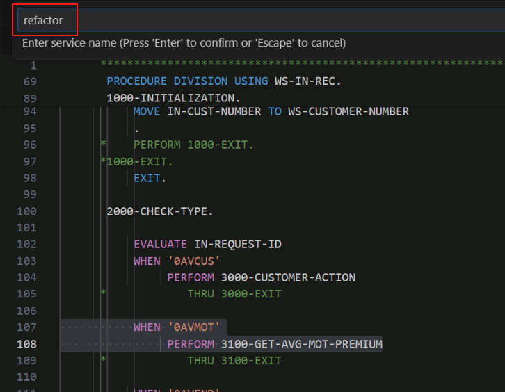 Refactor Phase - watsonx Code Assistant for Z Workshop