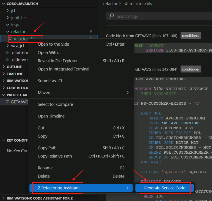 Refactor Phase - watsonx Code Assistant for Z Workshop